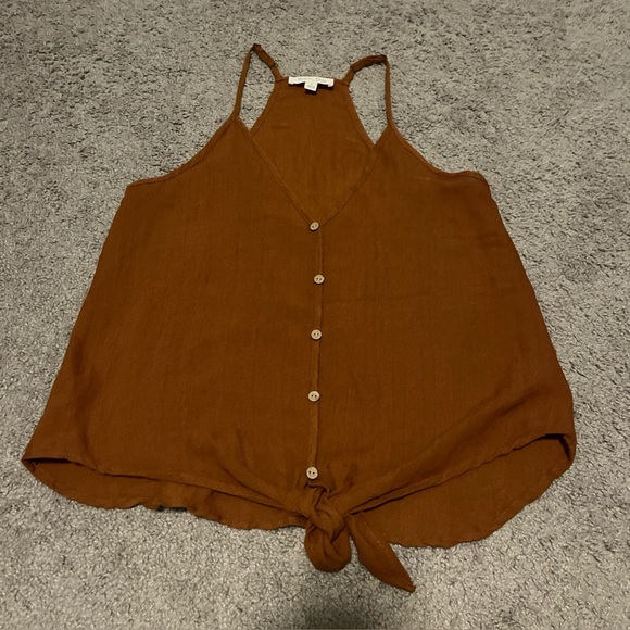 Byron Bay | Tops | Byron Bay Spaghetti Strap Faux Button Tie Front ...